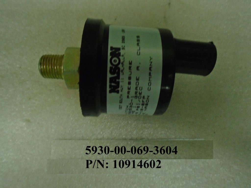 SWITCH,PRESSURE NSN:5930-00-069-3604 - Kkairis military parts