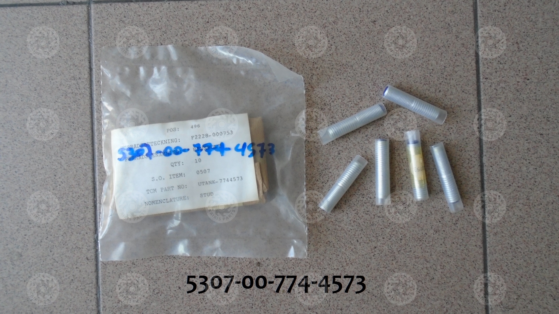STUD,PLAIN NSN: 5307-00-774-4573 - Kairis military parts
